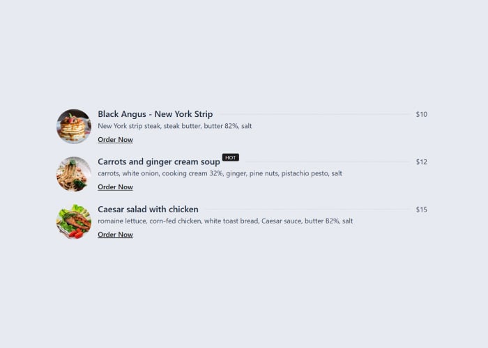 Food Menu Widget for Elementor - aThemes Addons